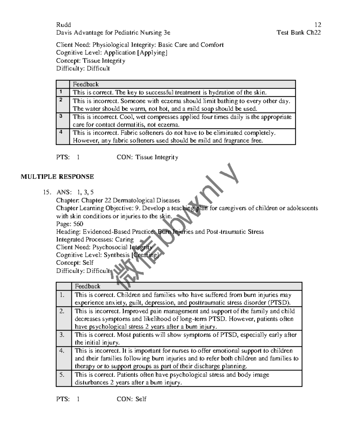 Test bank pediatric nursing critical components of nursing care 3rd ...