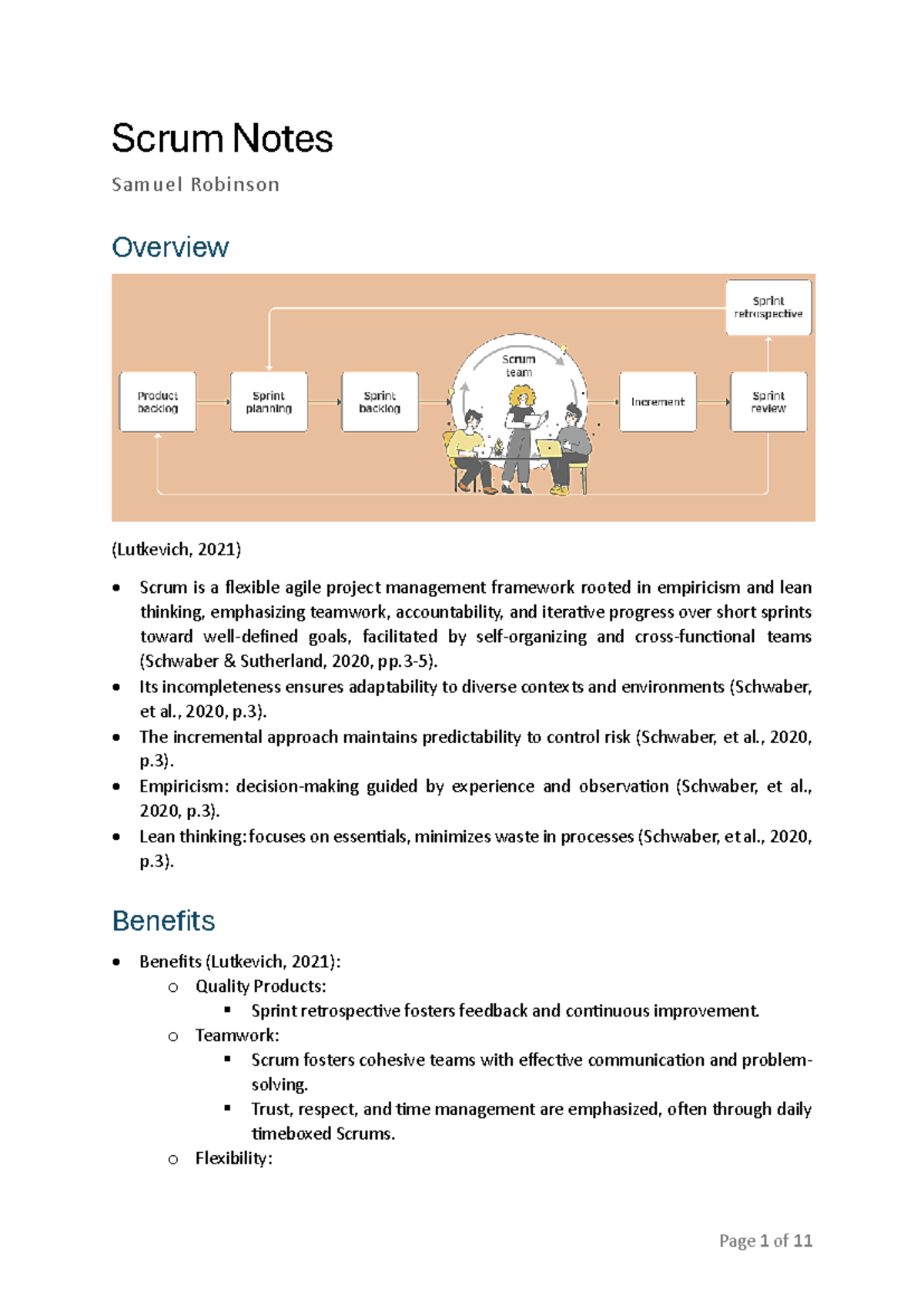 Scrum Methodology Summary - Scrum Notes Samuel Robinson Overview ...
