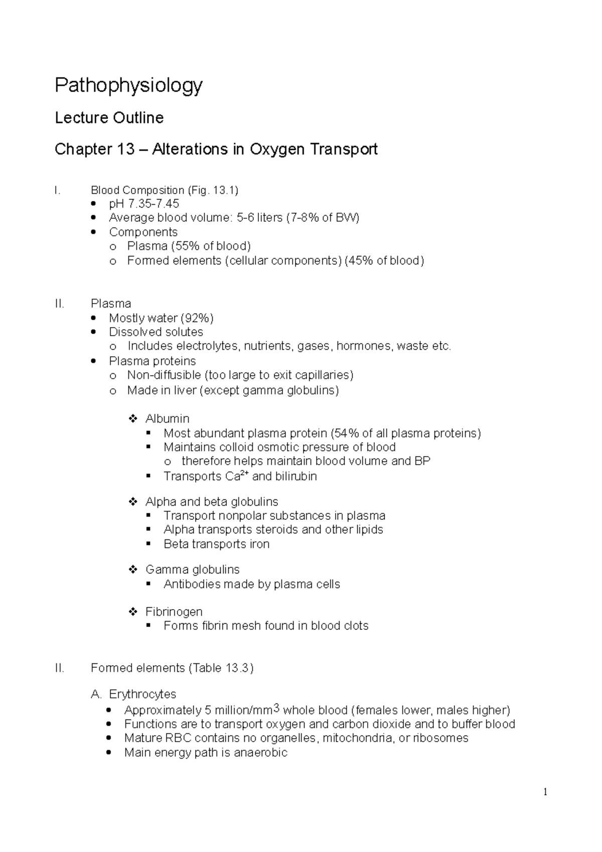 Chapter 13 - Alterations in Oxygen Transport - Pathophysiology Lecture ...
