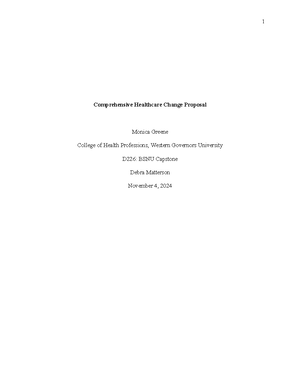 D226 Change Proposal - Comprehensive Healthcare Change Proposal Rhonda ...