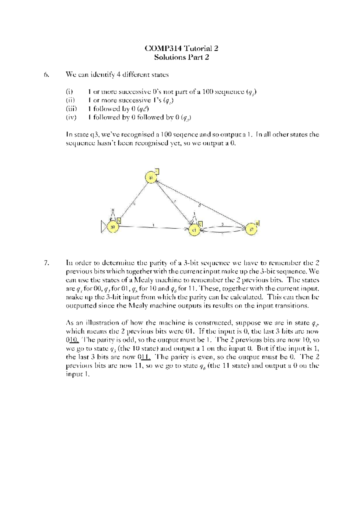 COMP314 Tutorial 2 Solutions Part 2 - COMP314 - Studocu
