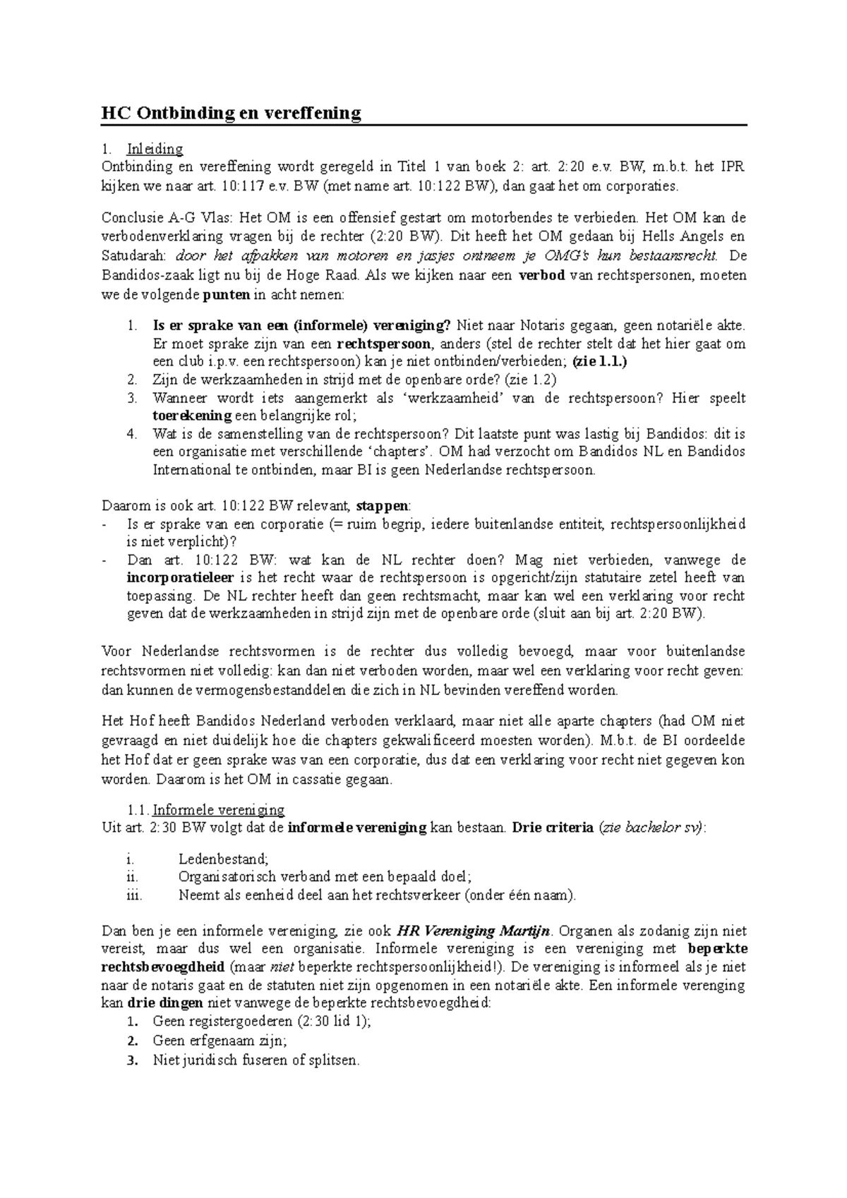 HC Ontbinding en vereffening - HC Ontbinding en vereffening Inleiding ...