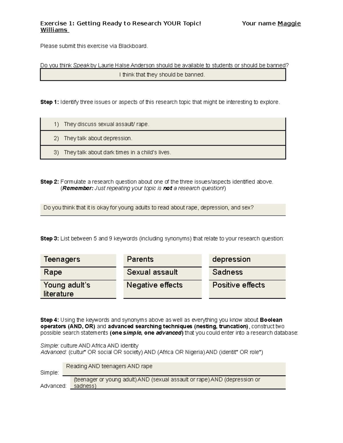 Information literacy assignment 1 - Exercise 1: Getting Ready to ...