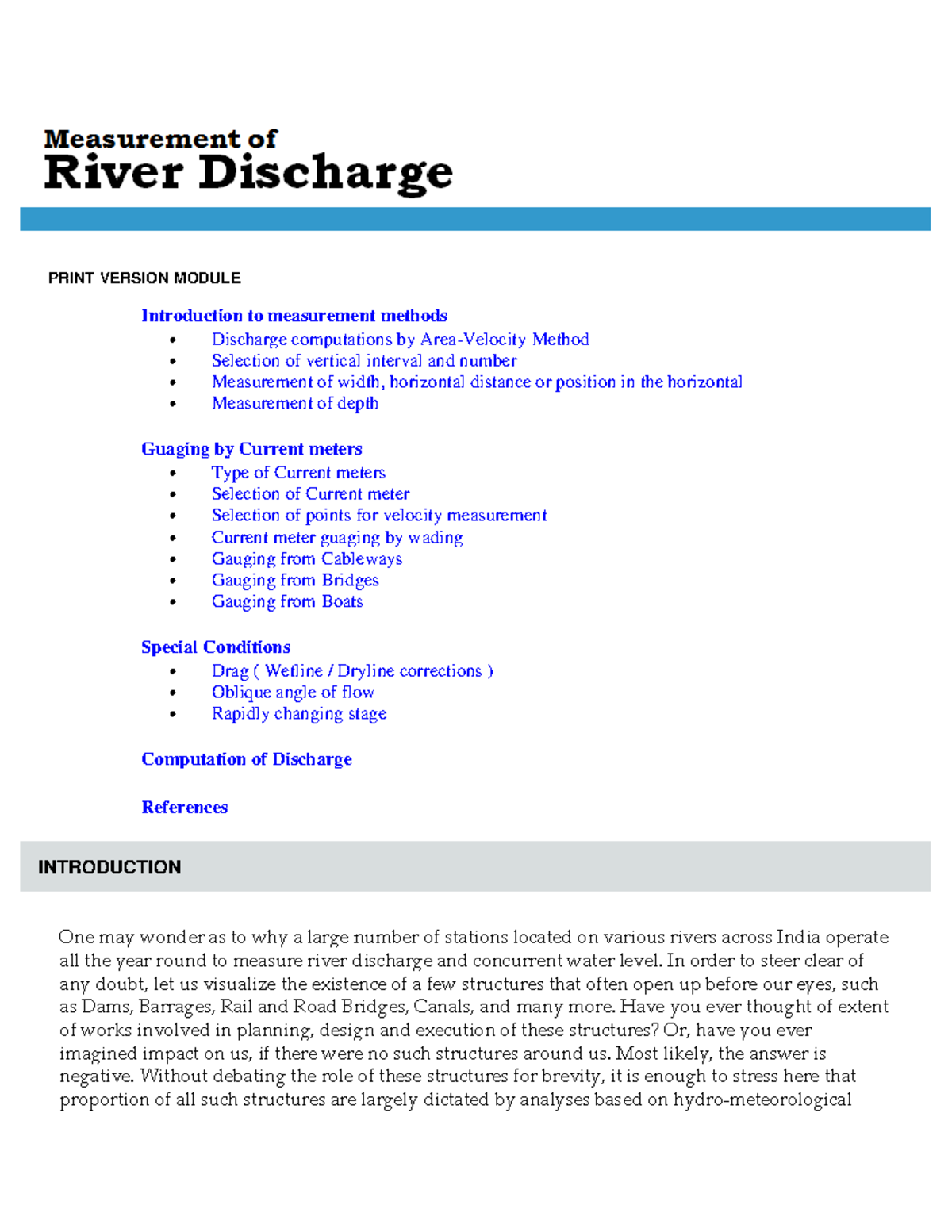 MRD - PRINT VERSION MODULE Introduction to measureme - Discharge ...
