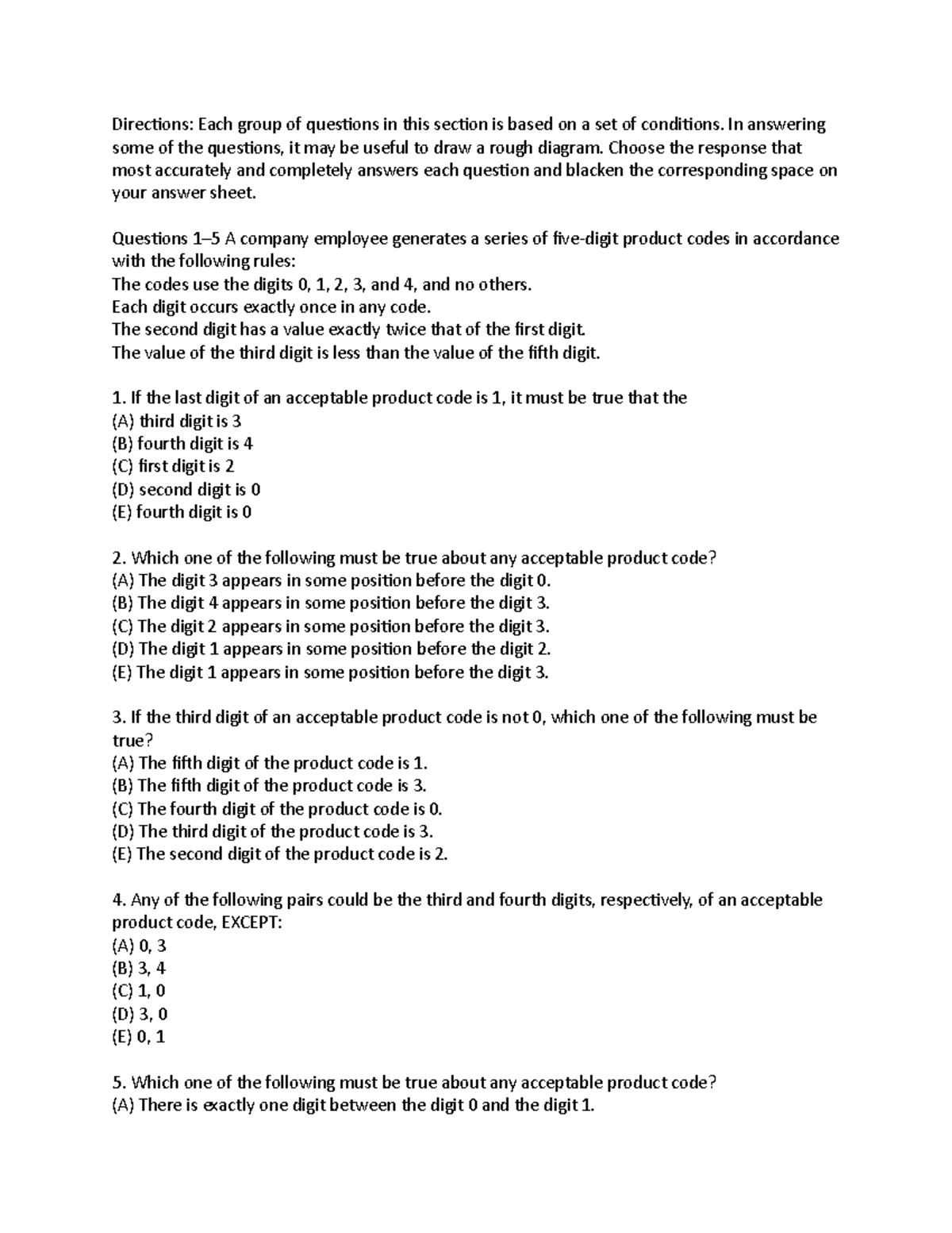 LSAT SEC 1 Revised - sdijijieruierueiur - Directions: Each group of ...