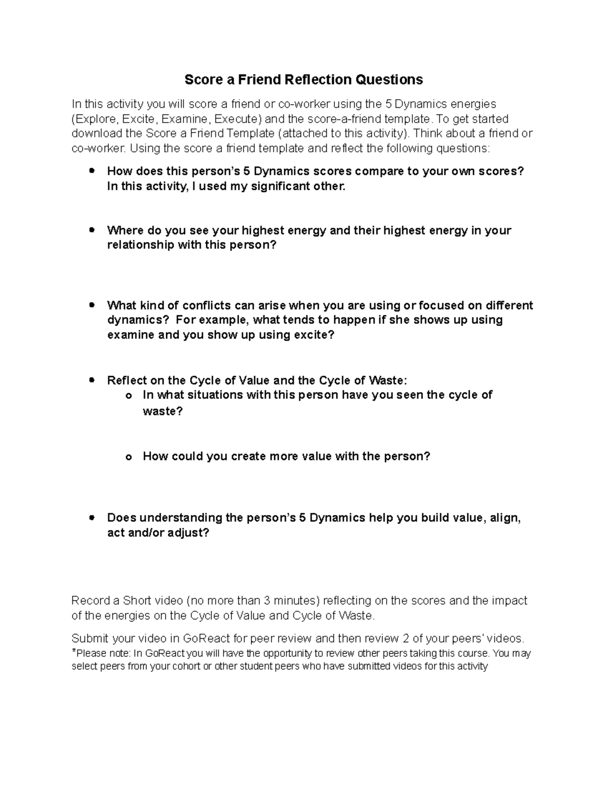 Score a Friend Reflection Questions - To get started download the Score ...