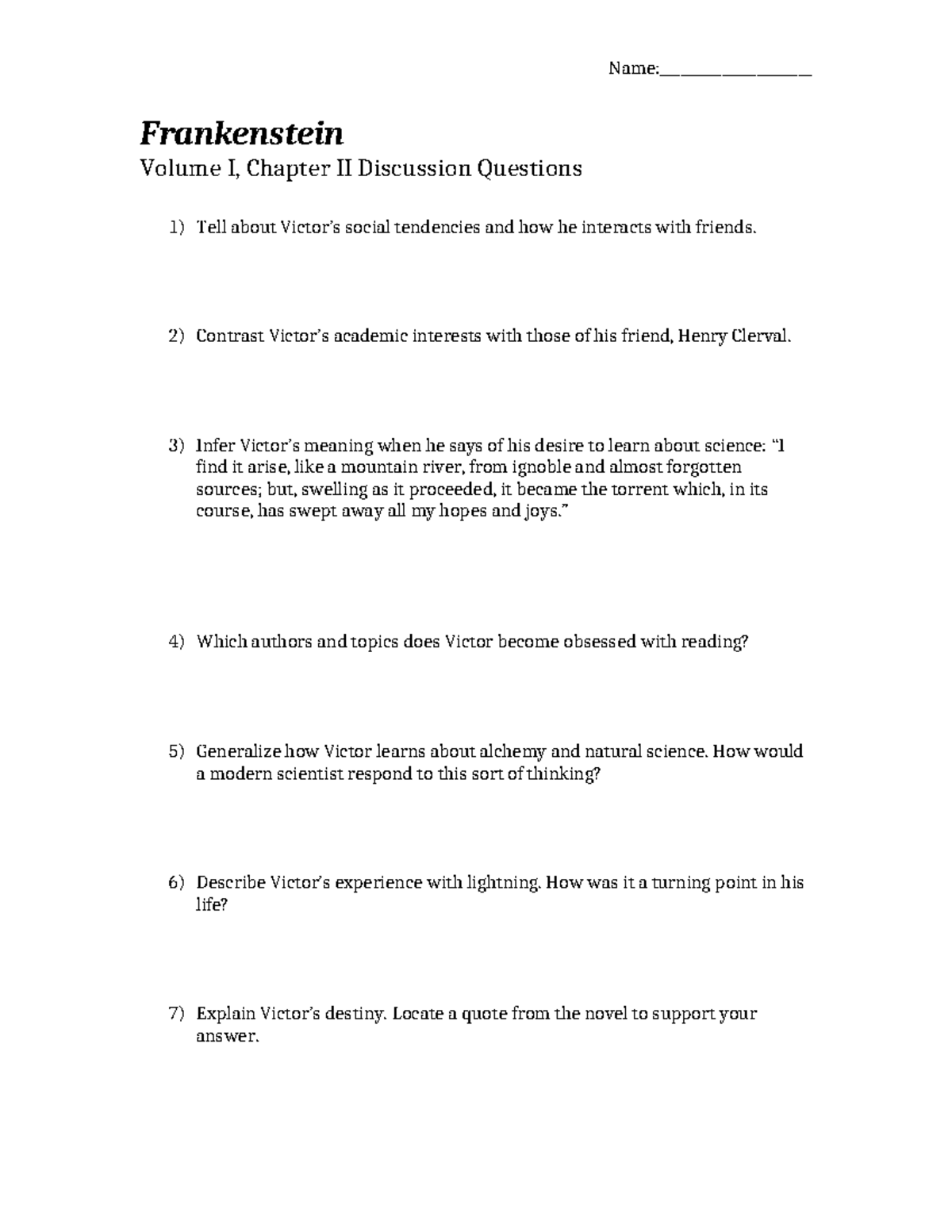 LS12 - T1U03L00R03 - Frankenstein Chapter II DQ - Name ...