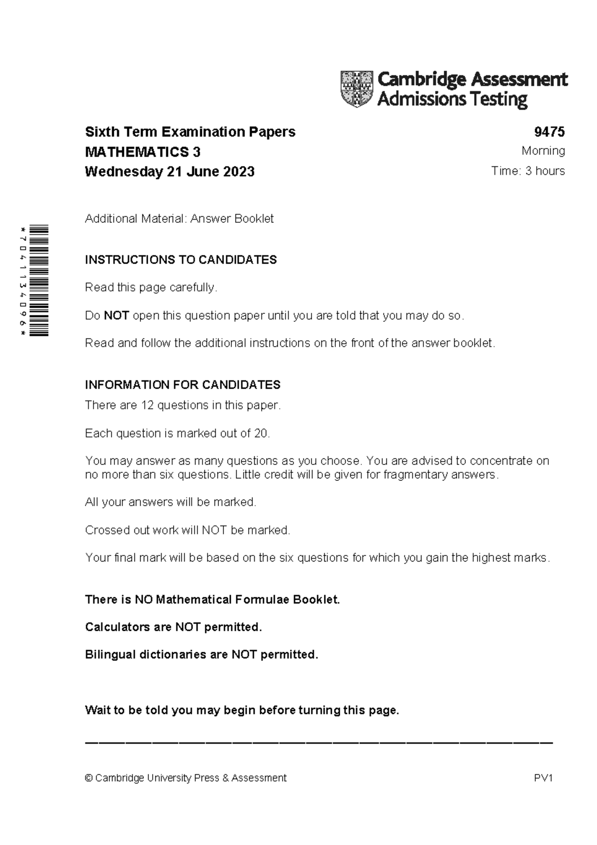 0623 STEP 3 QP - STEP paper - - Studocu