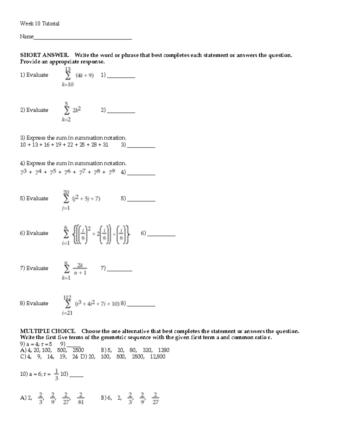 Tutorial Week10 - bvbvbvbv - Week 10 Tutorial Name ...