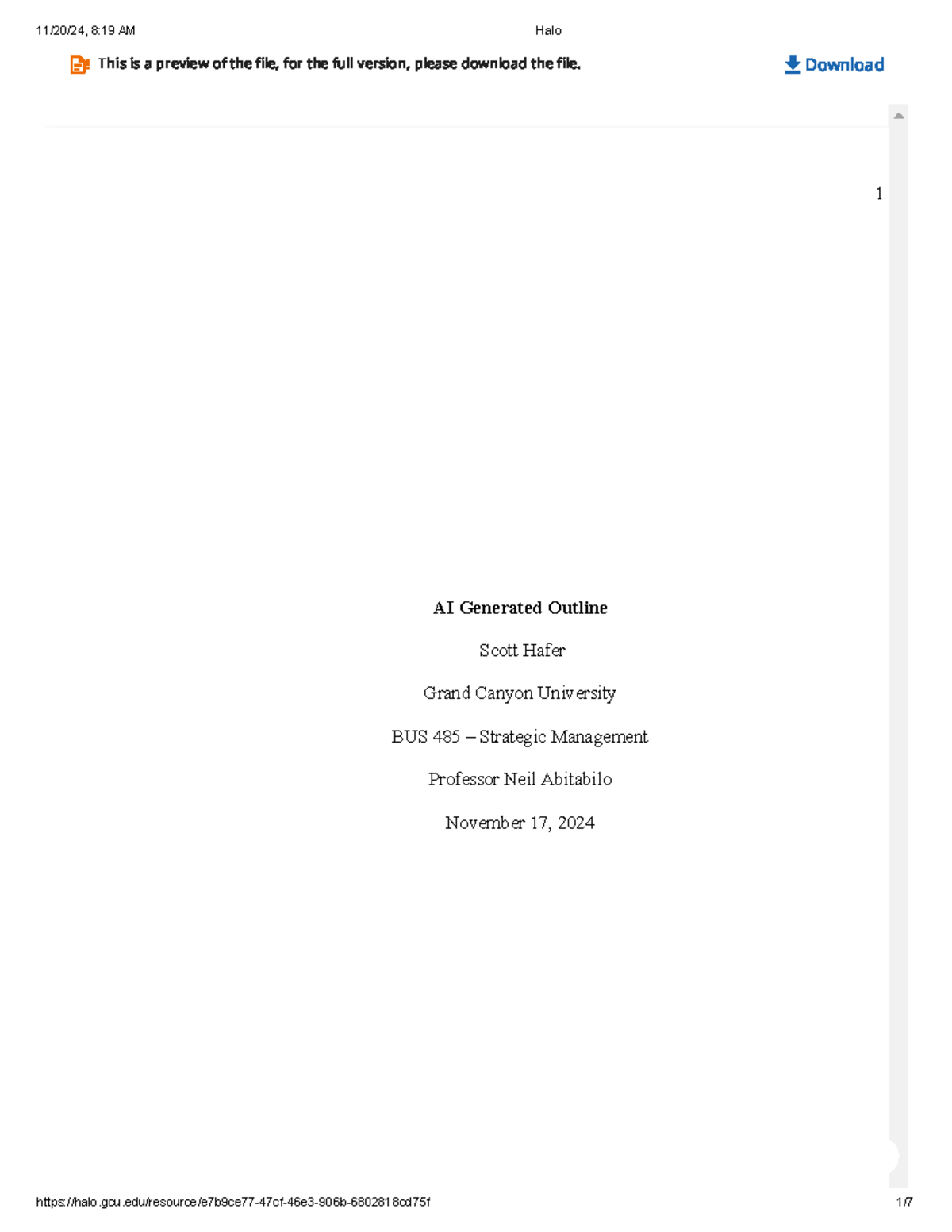 AIoutline - AI outline review - This is a preview of the file, for the ...