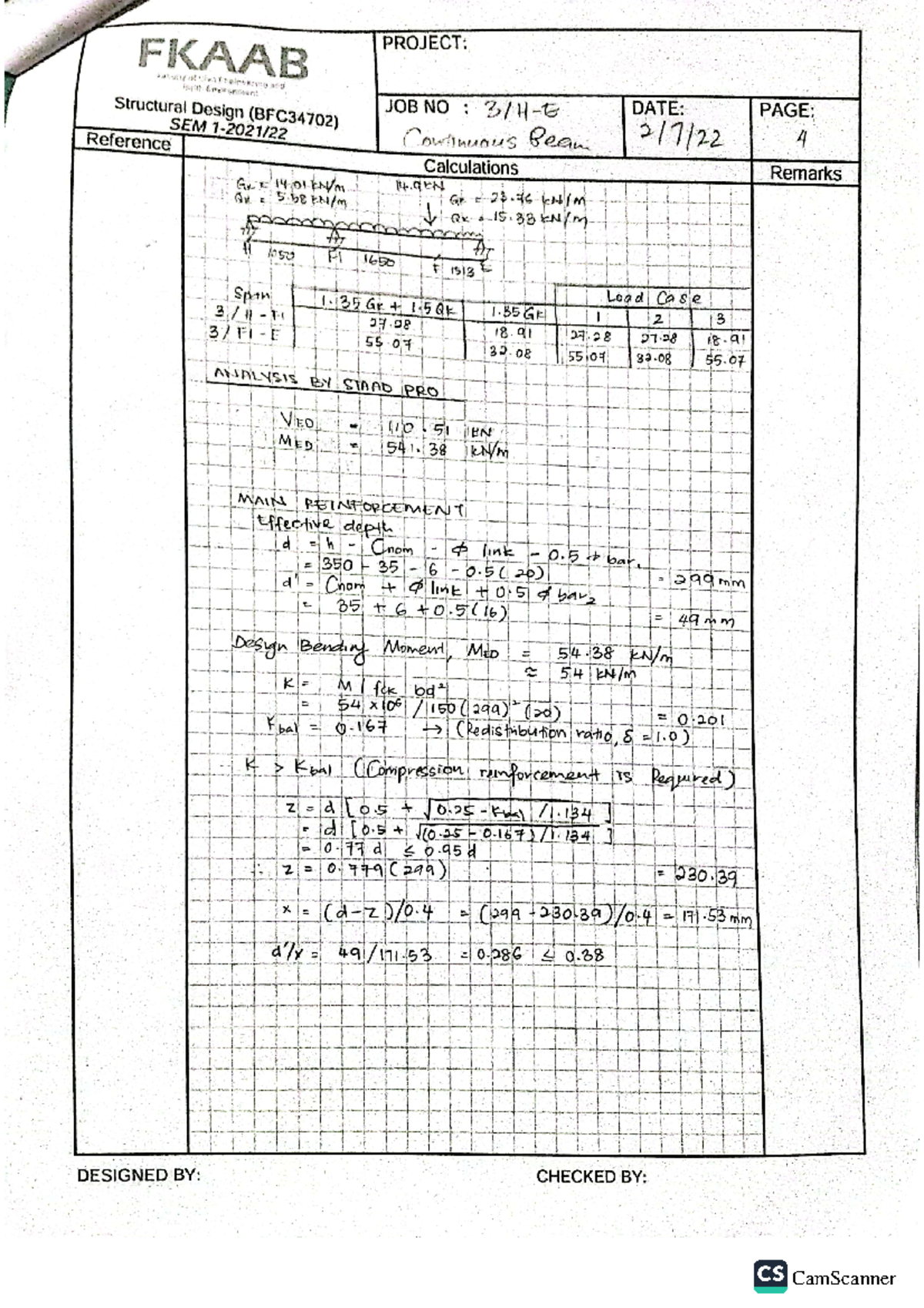 PART 2 - Continuous Beam Design (PART2) - Design Of Reinforced Concrete ...