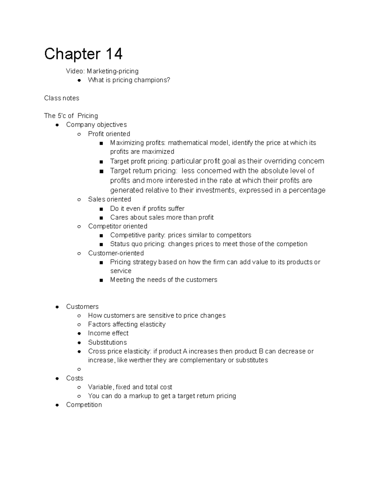 Markerting unit 3 - detailed notes - Chapter 14 Video: Marketing ...