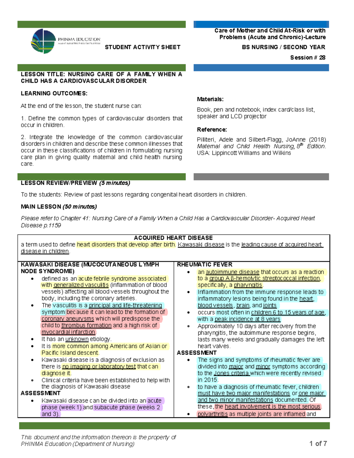 Student Activity Sheet - This document and the information thereon is ...
