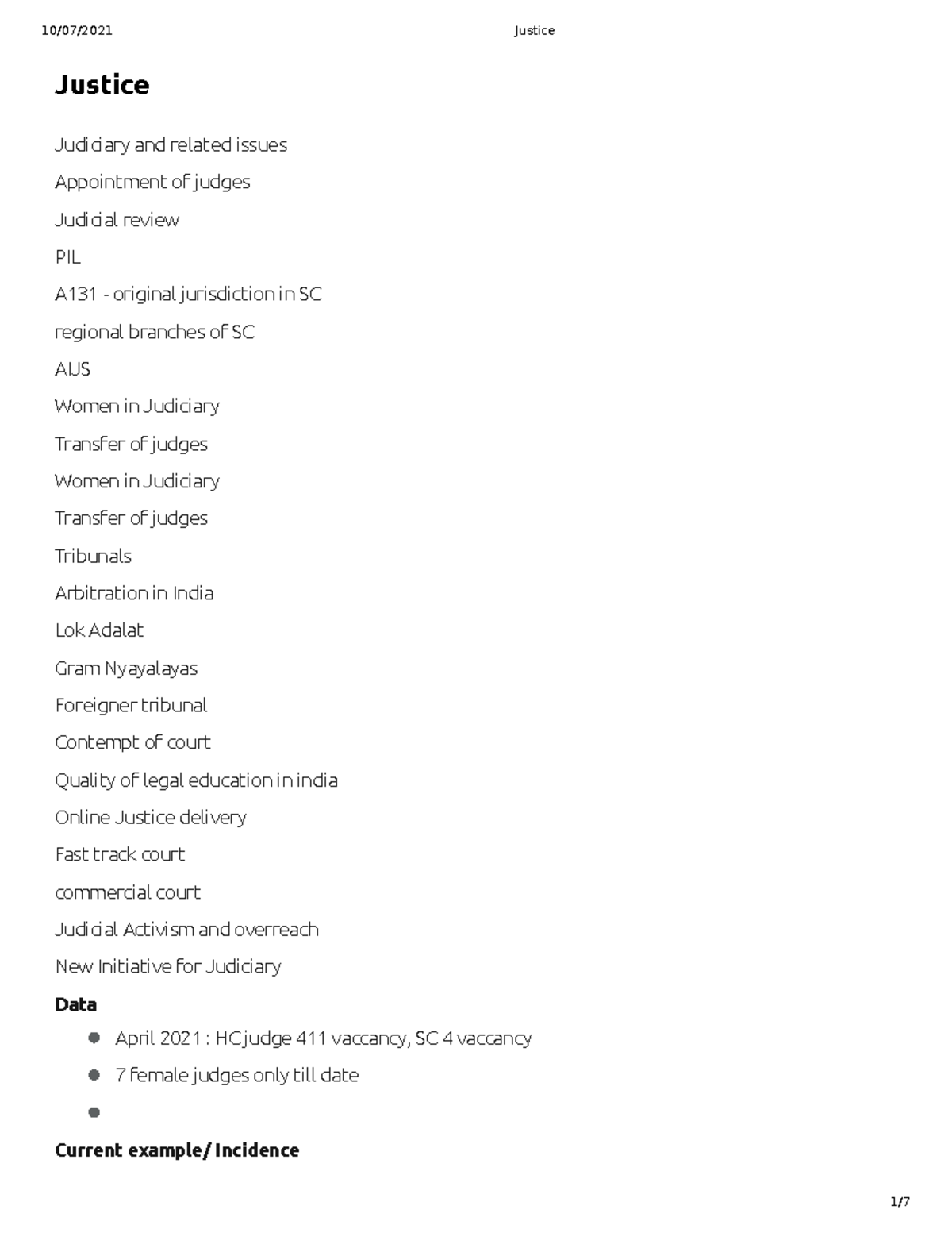 Justice - Introduction to constitution - Justice Judiciary and related ...