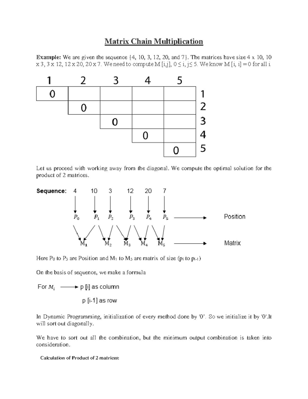 Matrix Chain Multiplication - Matrix Chain Multiplication Example: We ...