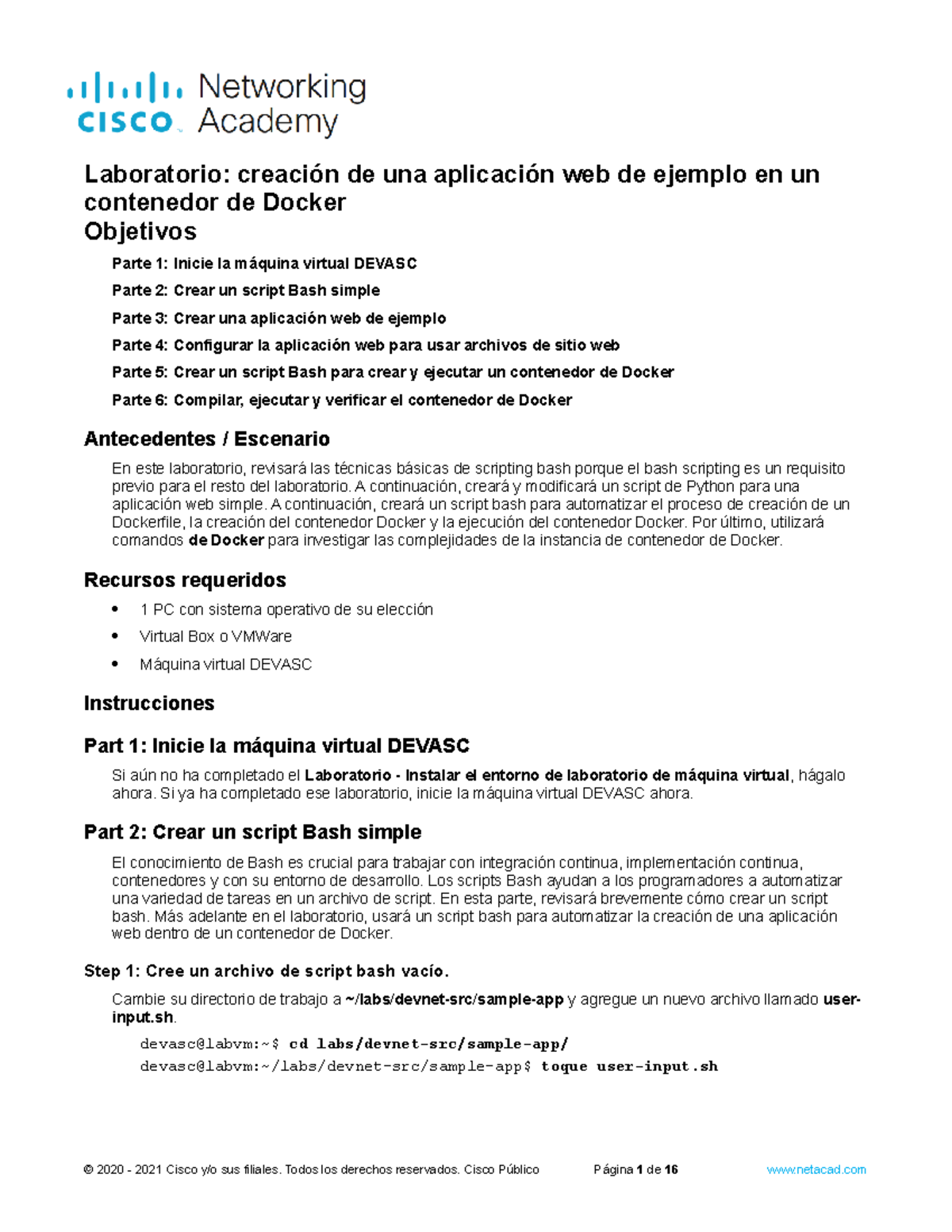 6.2.7 lab build a sample web app in a docker container - Laboratorio ...
