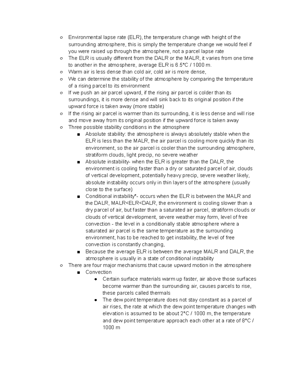 Meteorology study notes (54) - Environmental lapse rate (ELR), the ...