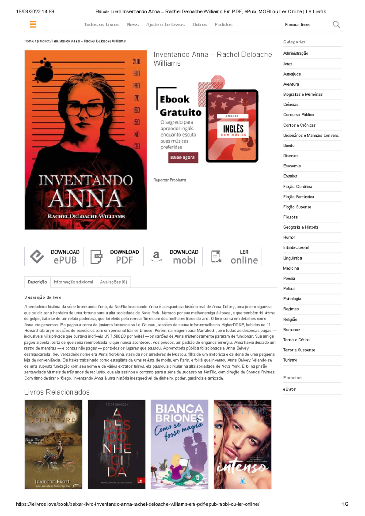 Baixar Livro Inventando Anna – Rachel Deloache Williams Em PDF, e Pub, MOBI ou Ler Online Le ...