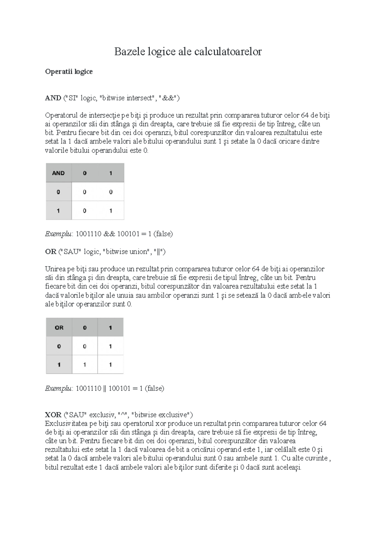 Bazele logice ale calculatoarelor - Bazele logice ale calculatoarelor ...