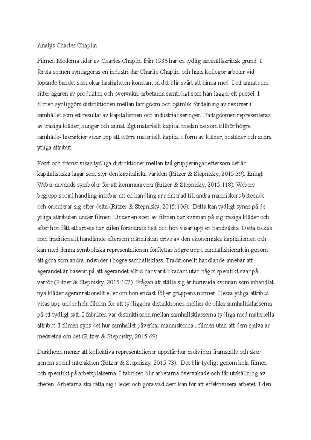 Analys Charles Chaplin - Analys Charles Chaplin Filmen Moderna tider av ...
