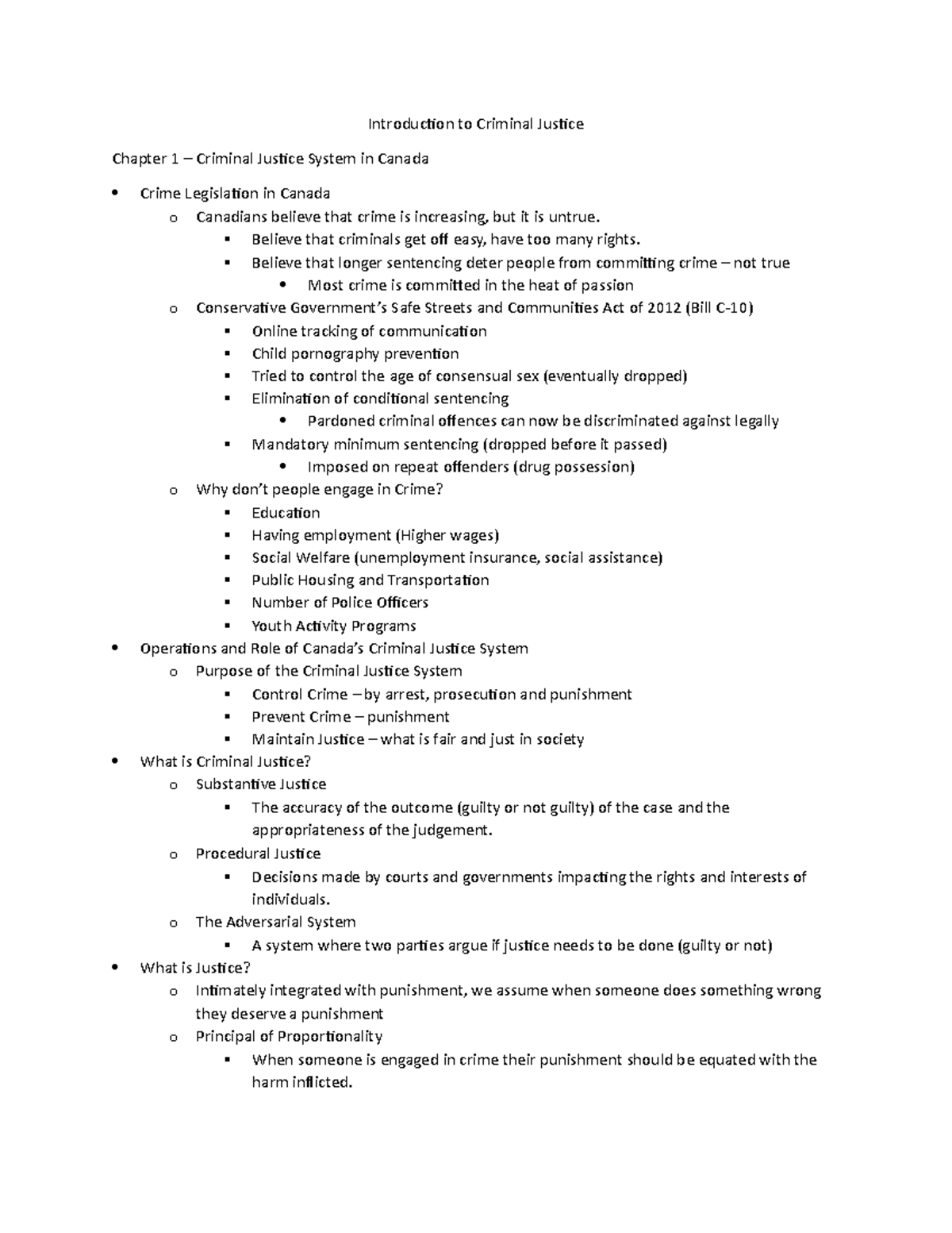 Introduction To Criminal Justice - Readings 1 - Introduction to ...