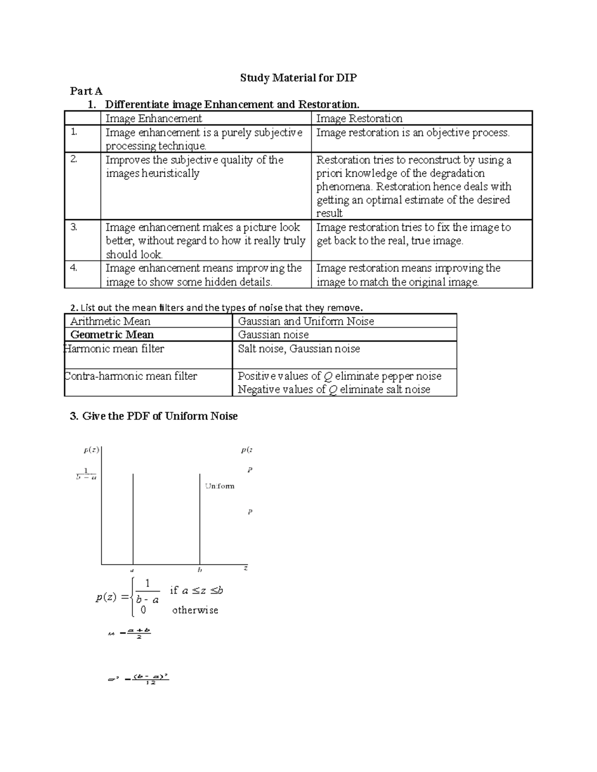 Dip study material - Lecture notes 1 - Study Material for DIP Part A ...