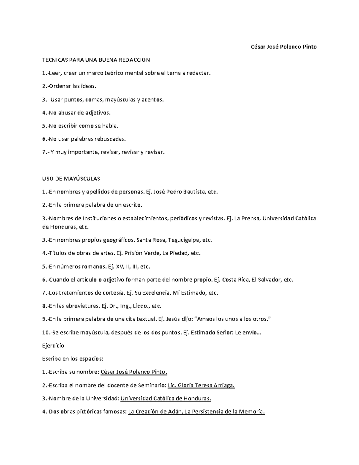 Tecnicas PARA UNA Buena Redaccion, Cesar Polanco - César José Polanco ...