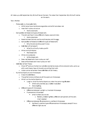 BIOL 1406 Lab Exam 1 Review - Exam I Review Sheet (Dr. Molina) Topics 1 ...