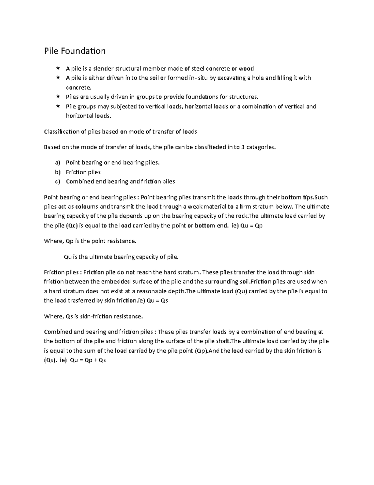 Pile Foundation-WPS Office - Pile Foundation A pile is a slender ...