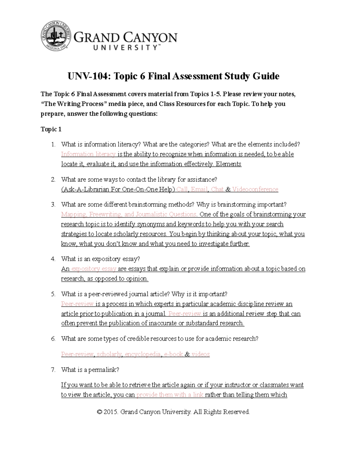 T6 Study Guide - Class work. - UNV-104 - GCU - Studocu