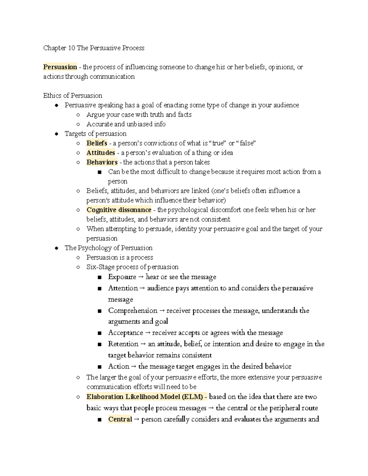 Chapter 10 The Persuasive Process - Chapter 10 The Persuasive Process ...