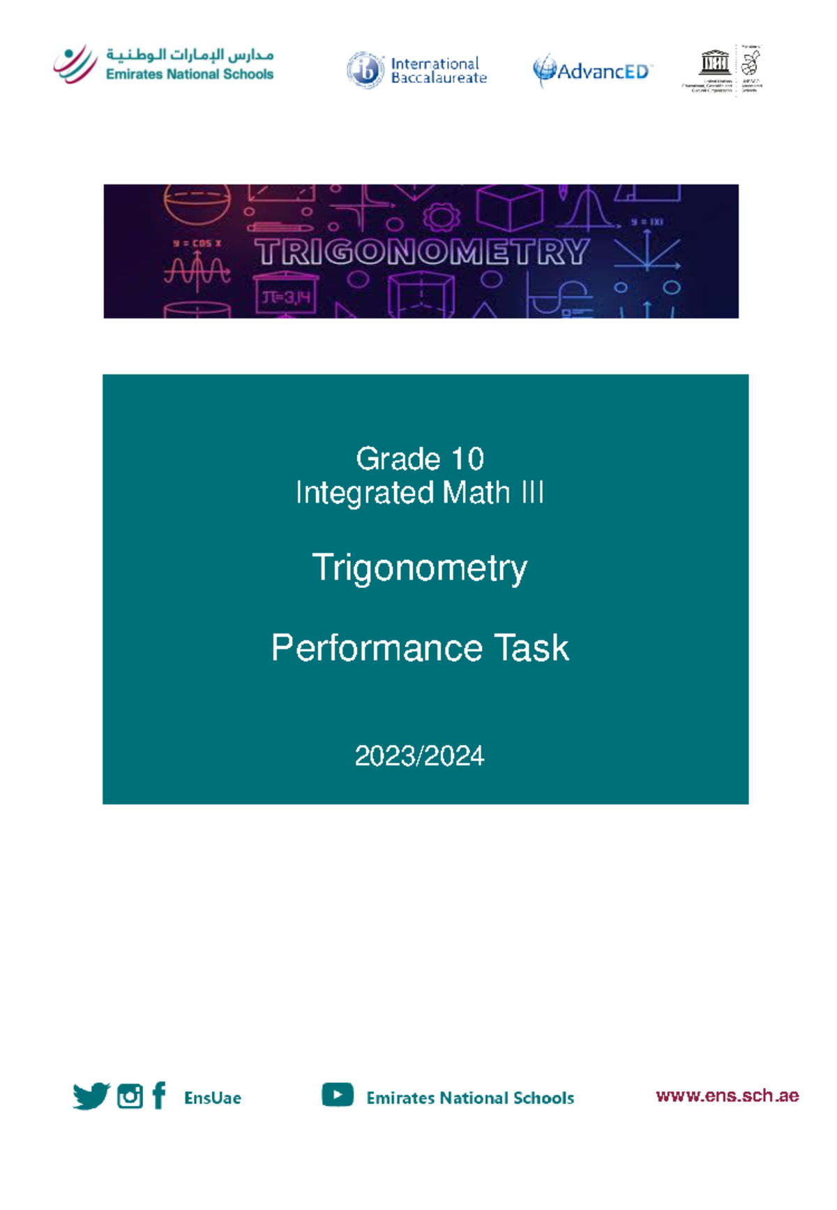 G10 Trigonometry Grasp Task - Grade 10 Integrated Math III Trigonometry ...