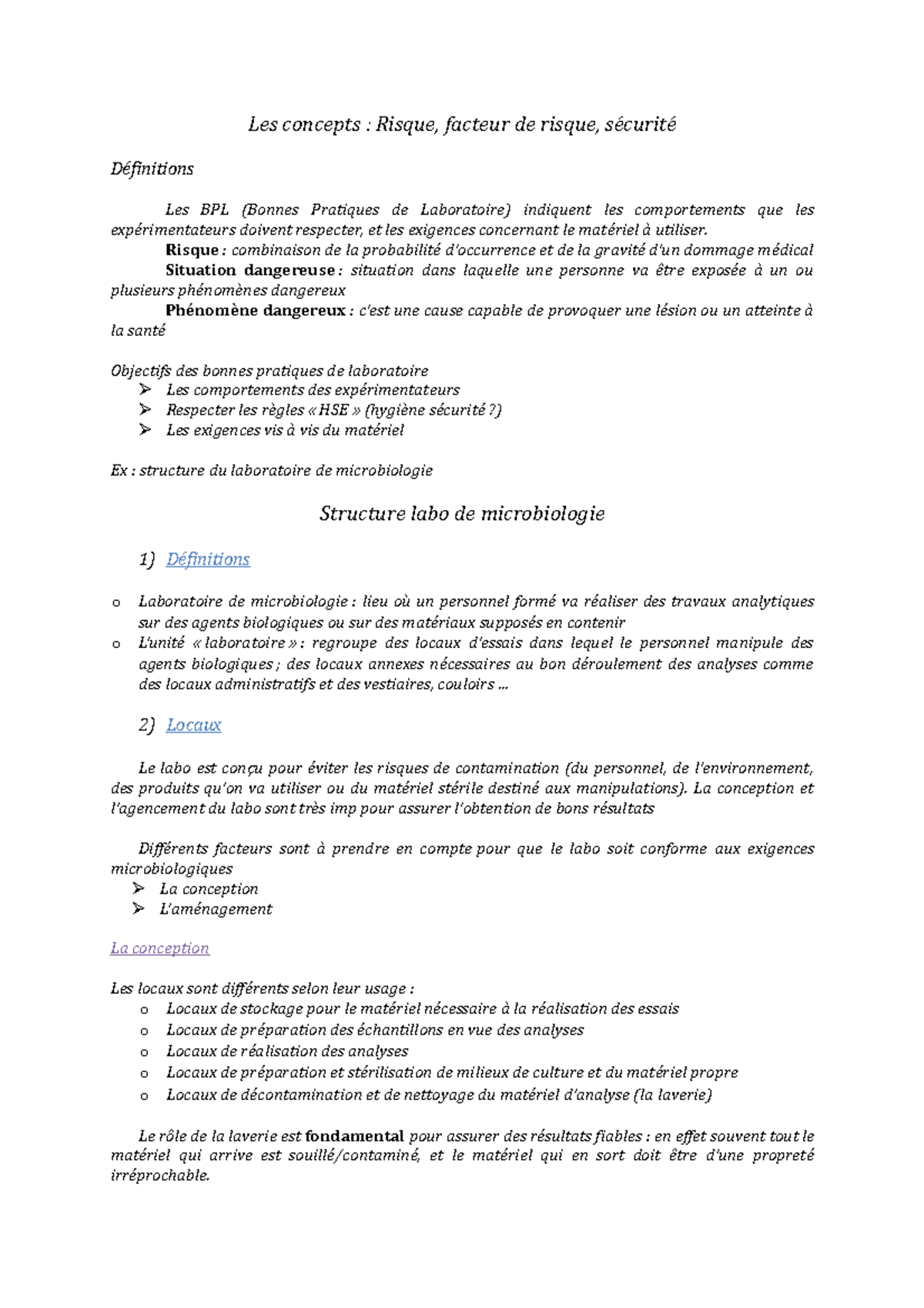 BPL - Cours sur les bonne pratique en labo - Les concepts : Risque ...