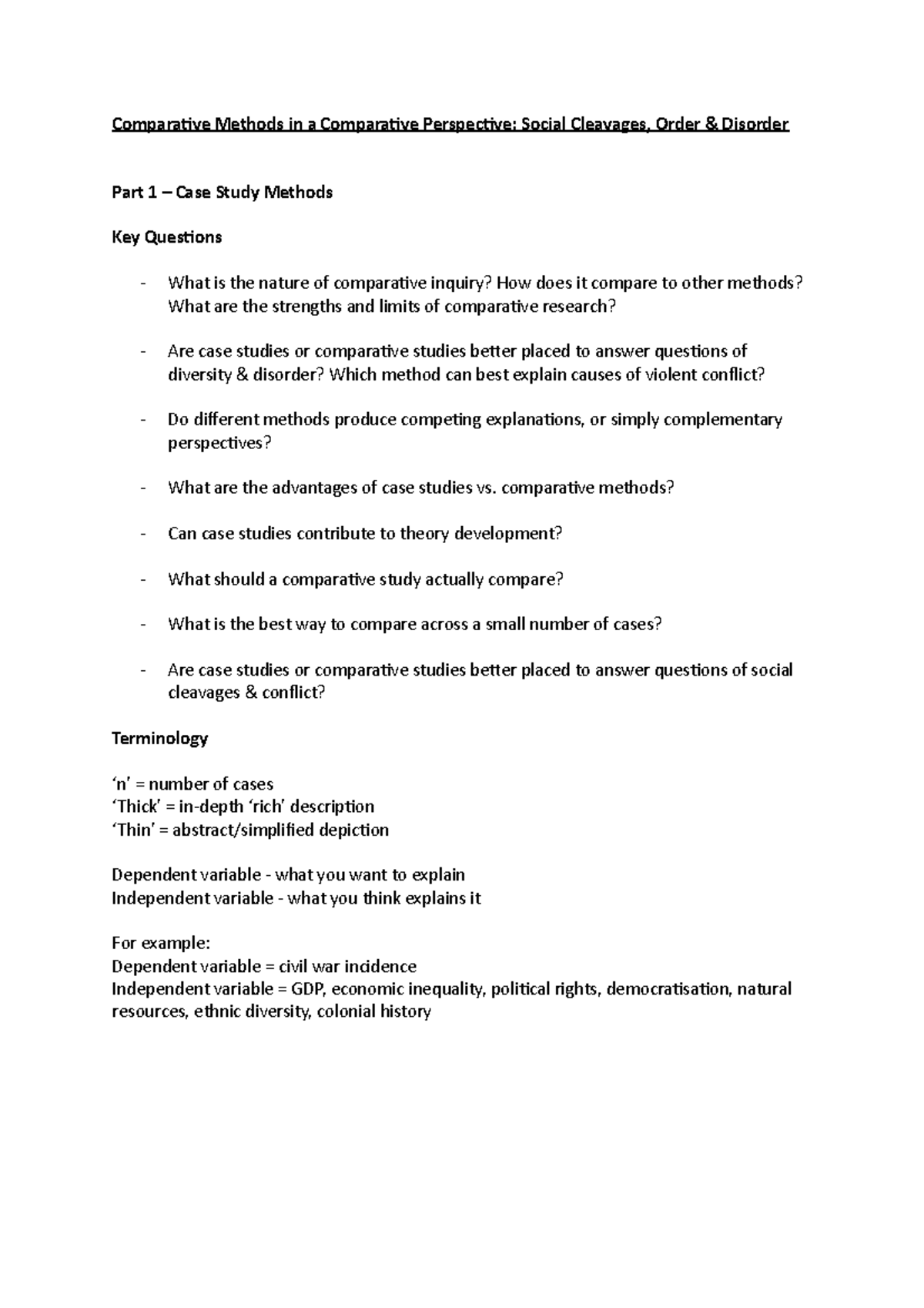 Lecture 1 - Comparative Methods in a Comparative Perspective: Social ...