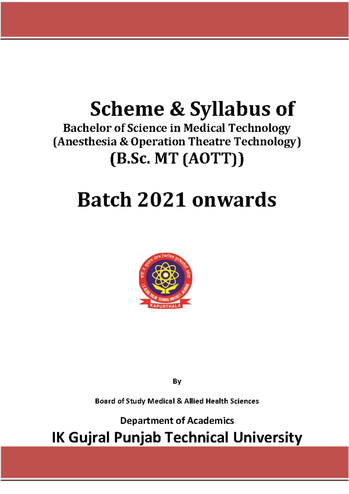 B.Sc .-Anesthesia-Operation-Theatre-Technology - Scheme & Syllabus of ...