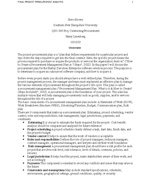 QSO349 7-1 Final Project - Southern New Hampshire University 7-1 Final ...