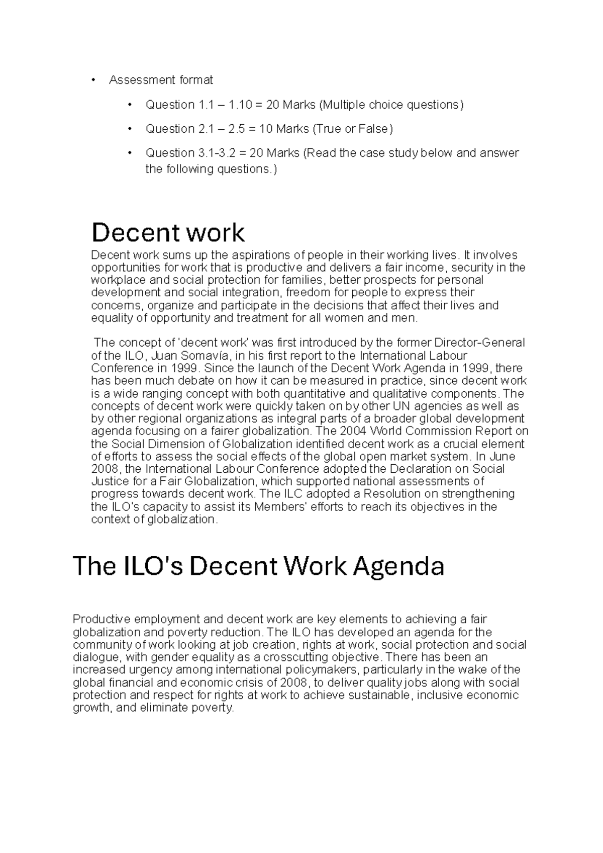 LARM semeser test preperations - Assessment format Question 1 – 1 = 20 ...