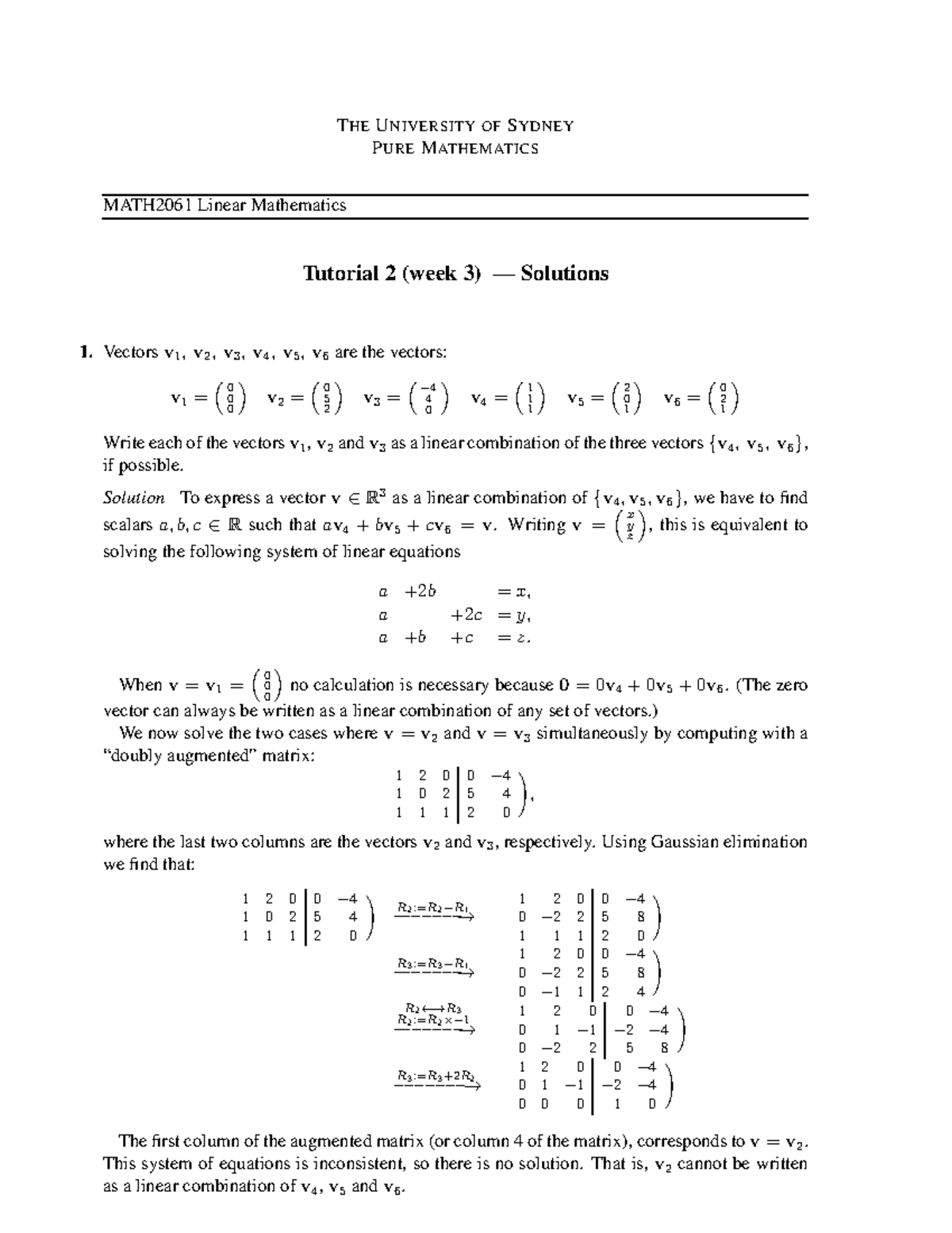 Tut02s - Tutorial Material - THE UNIVERSITY OF SYDNEY PURE MATHEMATICS ...