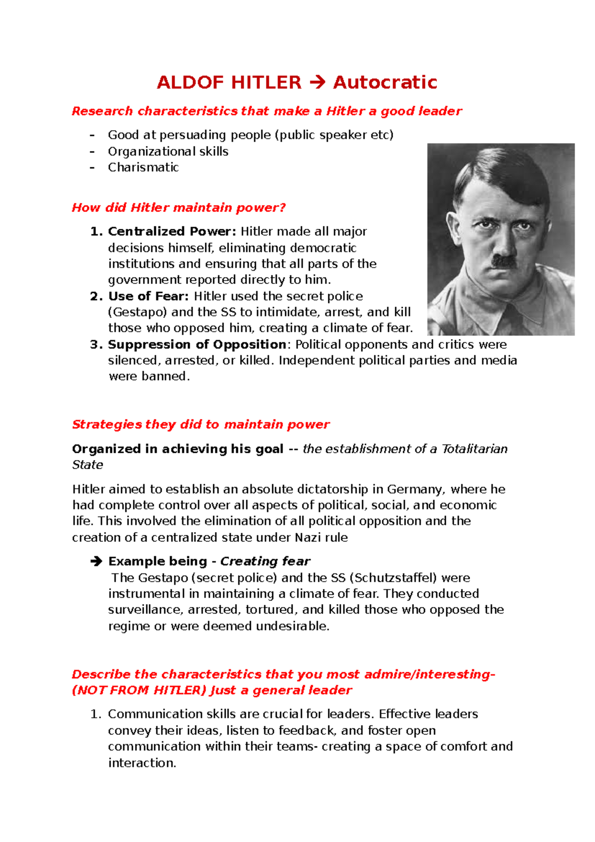 Aldof hitler poster in community and family studies, case study on ...