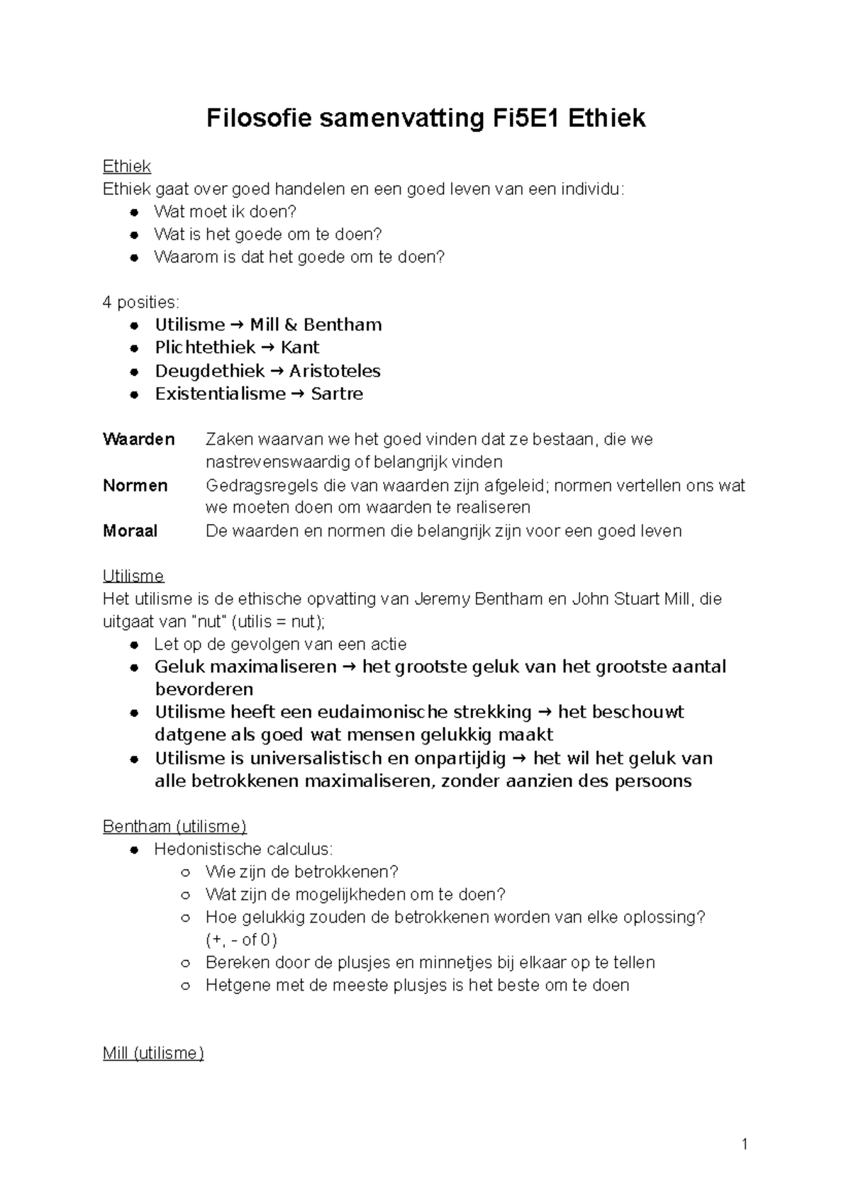 Filosofie samenvatting Fi5E1 Ethiek - Filosofie samenvatting Fi5E1 ...
