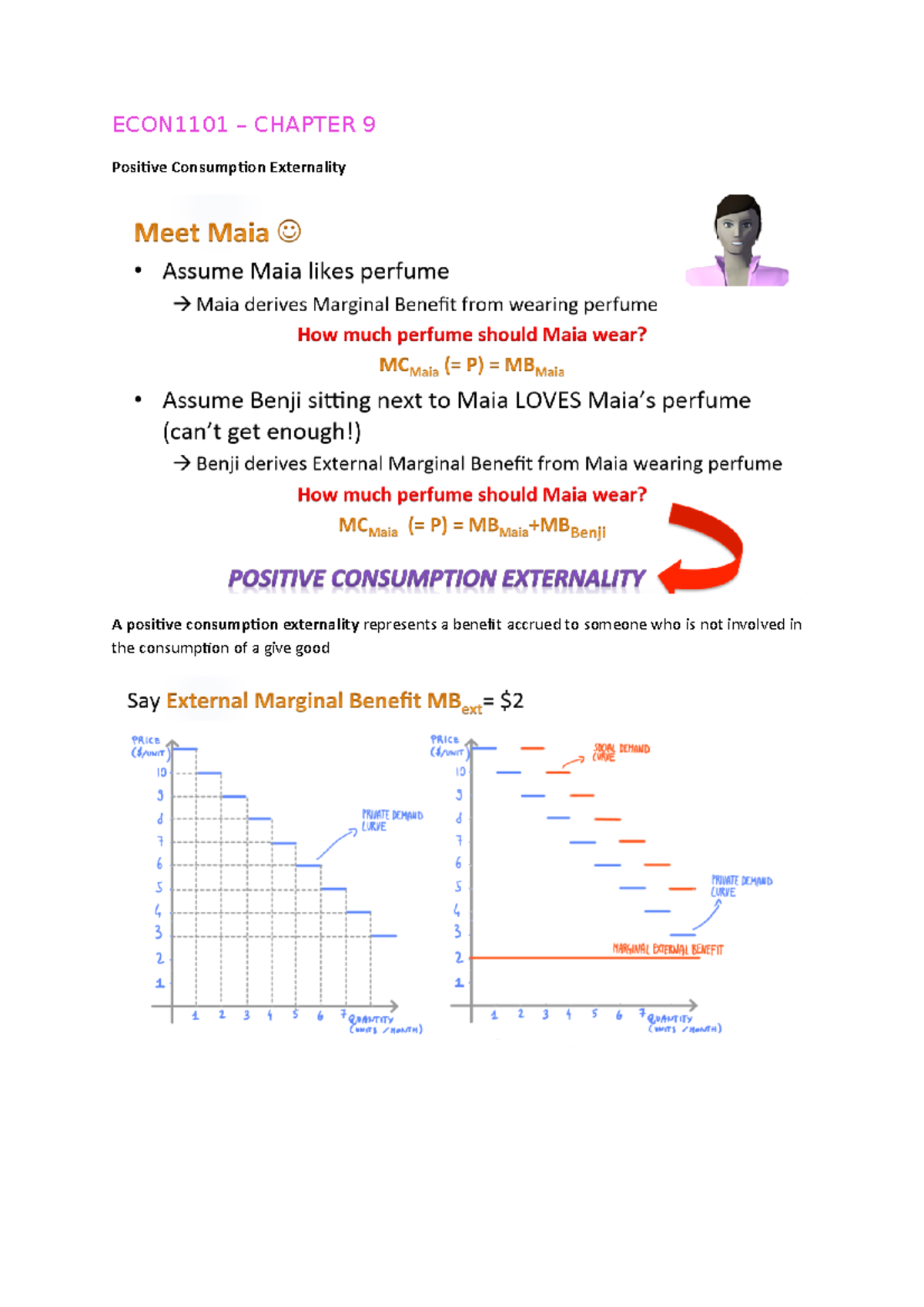 Chapter 9 - notes - ECON1101 – CHAPTER 9 Positive Consumption ...