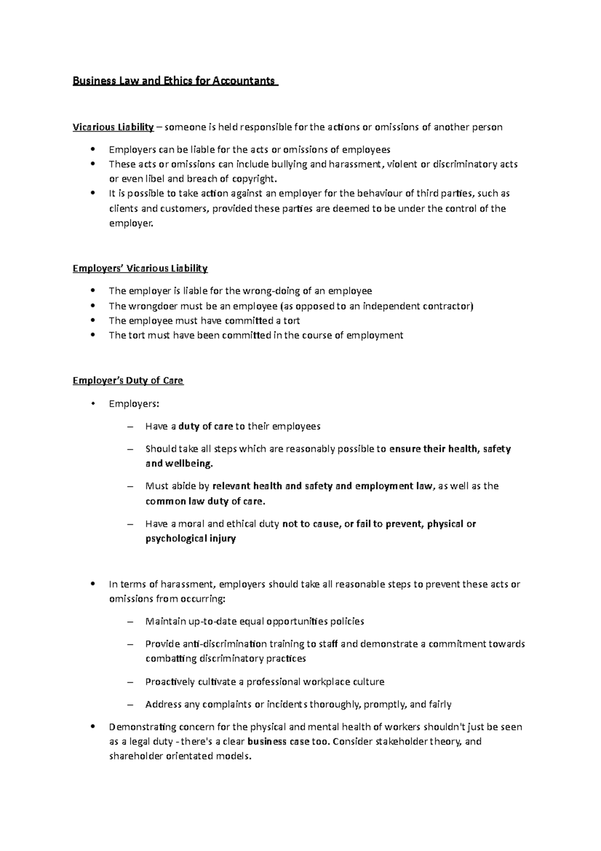 Business Law and Ethics Notes 9 - Business Law and Ethics for ...