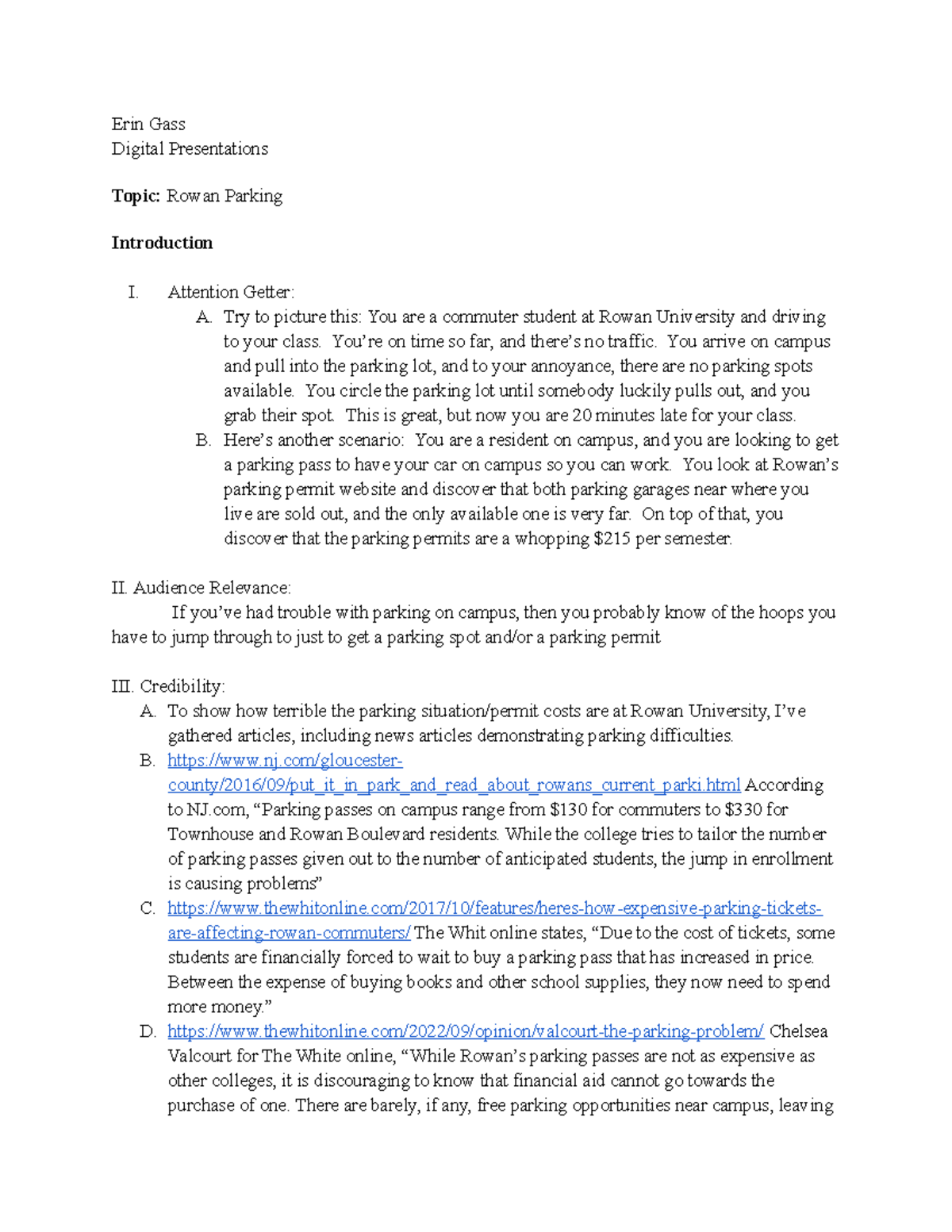 Gass Assignment 3 - Outline - Erin Gass Digital Presentations Topic ...