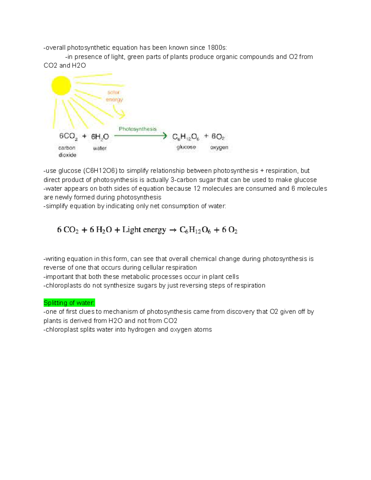 Tracking atoms through photosynthesis -overall photosynthetic equation ...