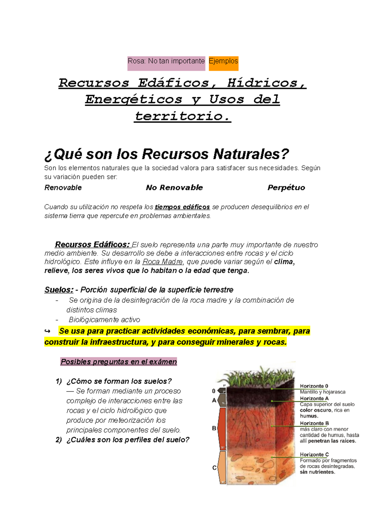 ¿Qué son los Recursos Naturales - Rosa: No tan importante Ejemplos ...