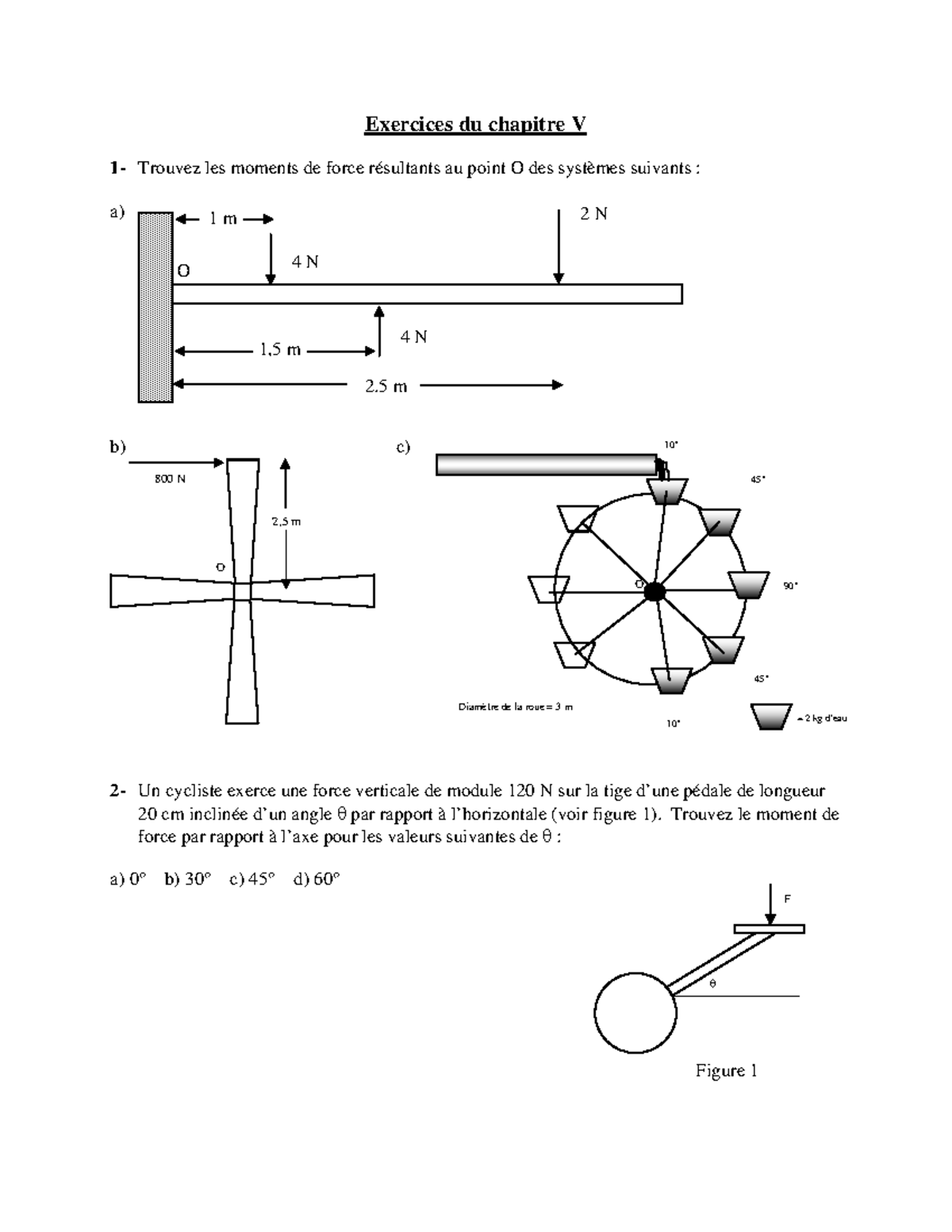Exercices 5 - Dynamique de rotation - Exercices du chapitre V 1 ...