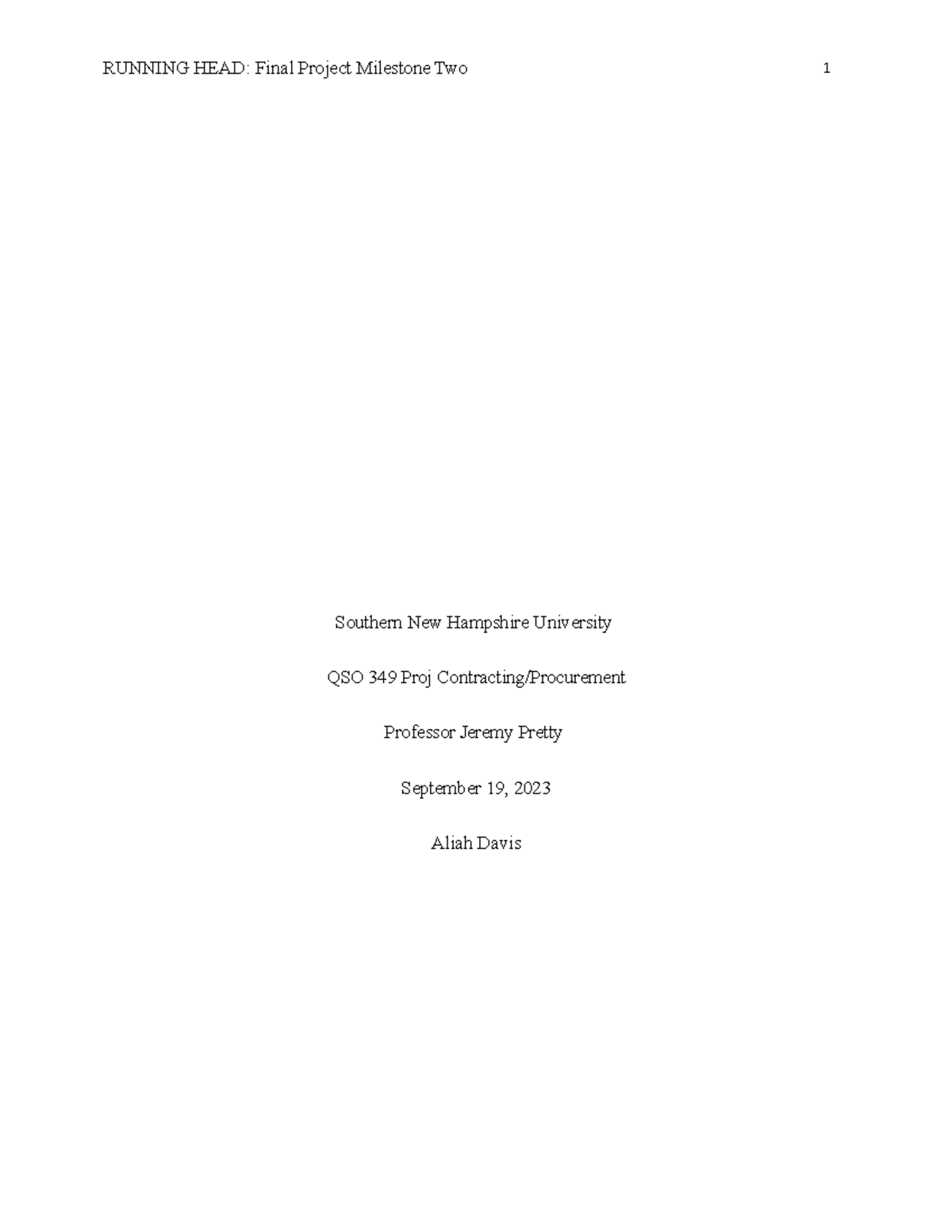 QSO 349 Final Project Milestone Two - Southern New Hampshire University ...