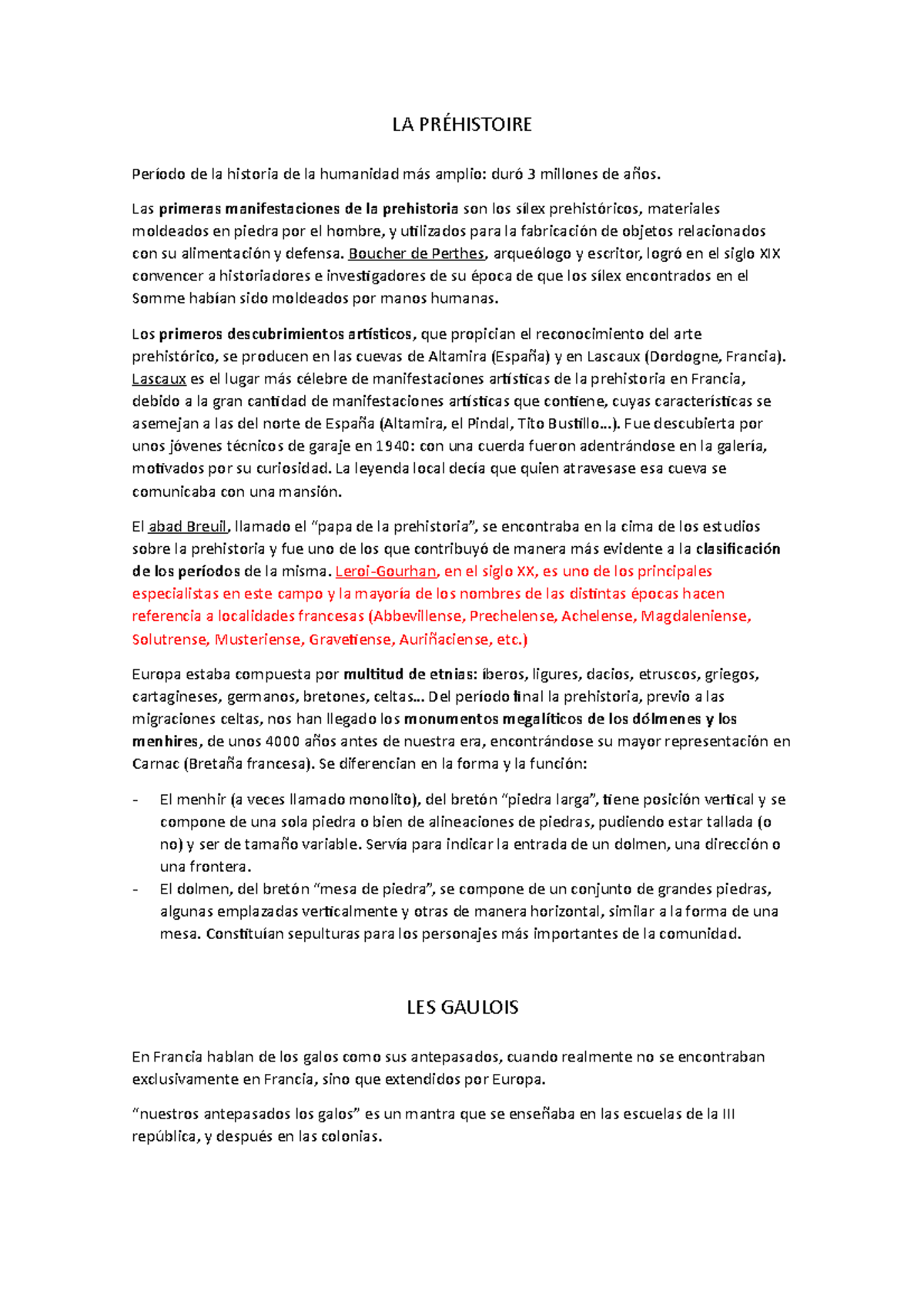 TEMA 1 - jhkb.jnm - LA PRÉHISTOIRE Período de la historia de la ...