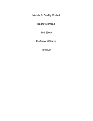 Module 7 Competitive Advantage - Module 7 Competitive Advantage Rodney Allmond MG 350 A ...