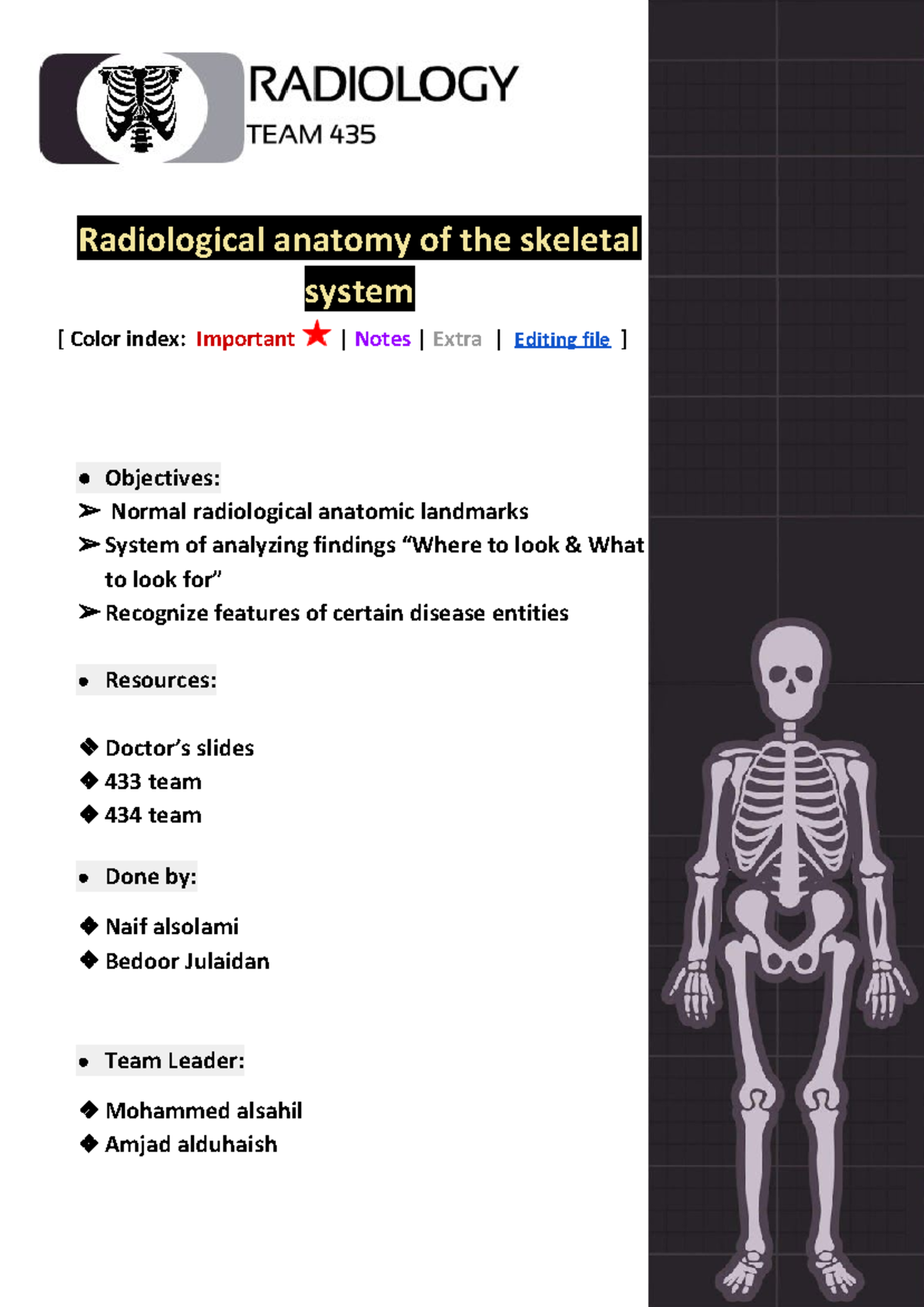 1-Radiological anatomy of the skeletal system (updated) - Radiological ...